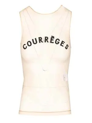 COURREGES Illusion Tulle Top - White