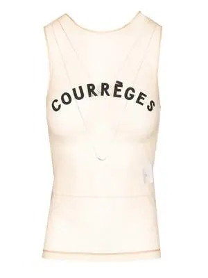 COURREGES Illusion Tulle Top - White
