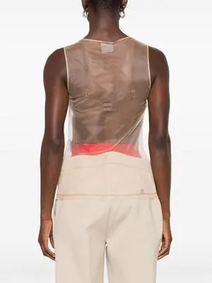 COURREGES Illusion Tulle Top - White