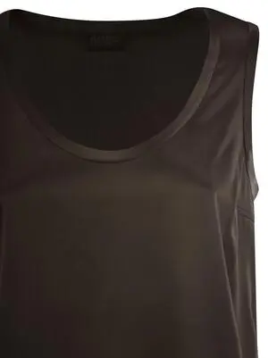 Brunello Cucinelli Stretch Silk Satin Top - Brown