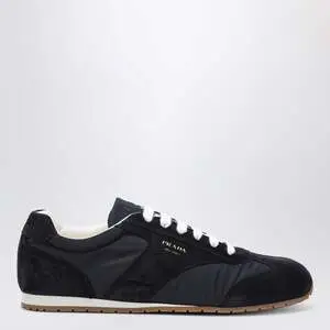 Prada Fabric And Suede Sneakers - Blue