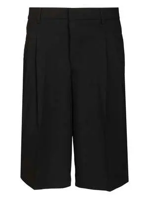 AMI Paris Wide-leg Bermuda Shorts - Black