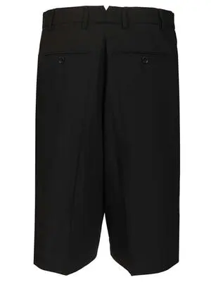 AMI Paris Wide-leg Bermuda Shorts - Black