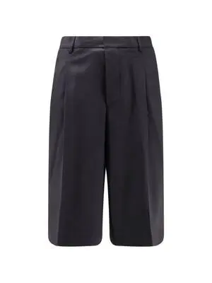 AMI Paris Wide-leg Bermuda Shorts - Black