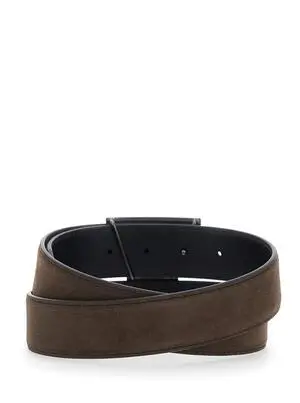 TOD'S Brown Belt With T Buckle Closure In Suede For - Multicolor
