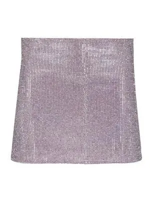 SELF-PORTRAIT Metallic Mesh Skirt