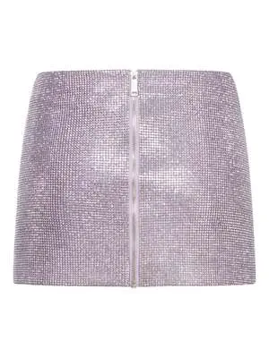 SELF-PORTRAIT Metallic Mesh Skirt