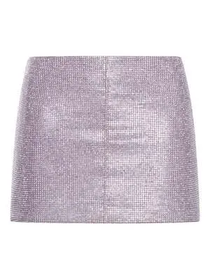 SELF-PORTRAIT Metallic Mesh Skirt