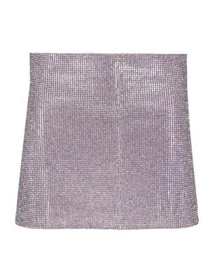 SELF-PORTRAIT Metallic Mesh Skirt - Purple