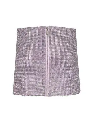 SELF-PORTRAIT Metallic Mesh Skirt - Purple