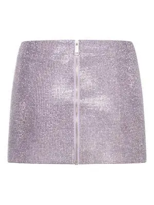 SELF-PORTRAIT Metallic Mesh Skirt - Purple