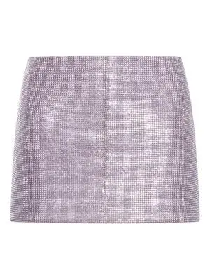 SELF-PORTRAIT Metallic Mesh Skirt - Purple