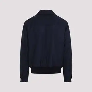Kiton Virgin Wool And Cashmere Bomber Jacket - Blue