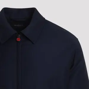 Kiton Virgin Wool And Cashmere Bomber Jacket - Blue