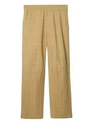 Burberry Textured Check Cotton Trousers