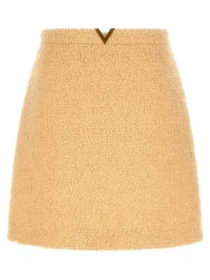 Valentino Garavani V Gold' Skirt - Cream