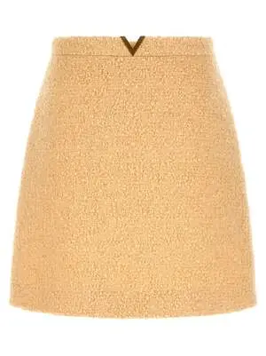 Valentino Garavani V Gold Mini Skirt - Cream