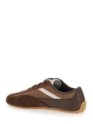 Alexander McQueen Boxe' Low Top Sneakerswith Bicolored Details And Logo Lettering On The Side In Suede For - Brown
