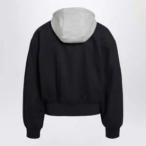 Prada Navy Wool Hooded Jacket