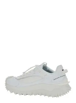 Moncler Trailgrip Gtx' Low Top Sneakers With Logo Lettering On The Side In Leather And Tech Fabric For - White