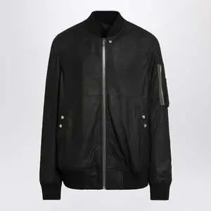 Rick Owens Leather Zip Jacket - Black