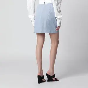 VIVIENNE WESTWOOD Striped Cotton Blend Mini Skirt - Blue