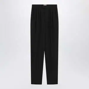 Saint Laurent Tailored Trousers In Habutai Silk - Black
