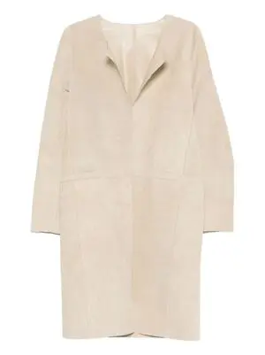TOTEME Suede Leather Coat - Multicolor