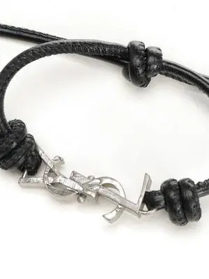 Saint Laurent Cassandre Leather Bracelet