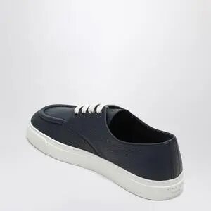 Prada Baltic Hammered Leather Sneakers - Blue