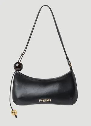 Jacquemus Le Bisou Perle Leather Shoulder Bag - Black