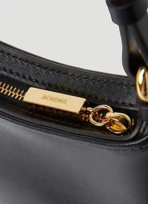 Jacquemus Le Bisou Perle Leather Shoulder Bag - Black