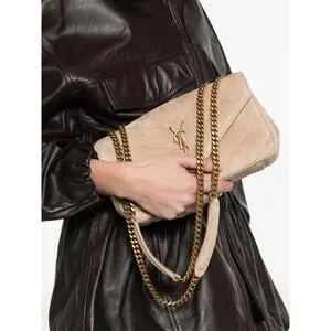 Saint Laurent Calf Suede Satchel