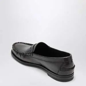 Prada Aged Leather Loafers - Black