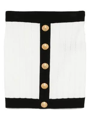 Balmain Knitted Buttoned Mini Skirt
