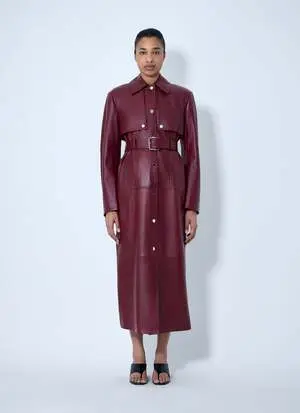 Sportmax Long Leather Coat - Multicolor