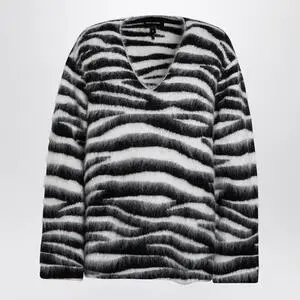Marc Jacobs Zebra-patterned Jumper In Wool Blend - Black