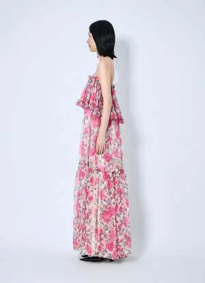 Chloé Long Silk Muslin Dress - Pink