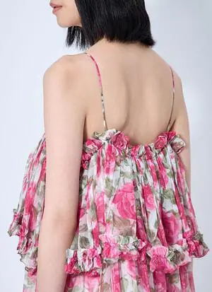 Chloé Long Silk Muslin Dress - Pink
