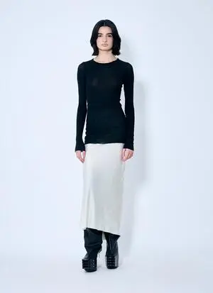 Rick Owens Rib Long Sleeve Top - Black
