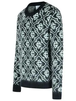 Casablanca Mohair Blend Monogrammed Sweater