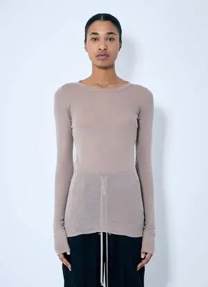 Rick Owens Rib Long Sleeve T-shirt - Cream