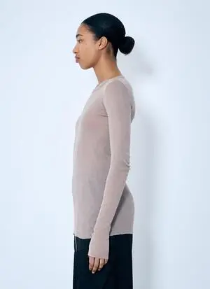 Rick Owens Rib Long Sleeve T-shirt - Cream