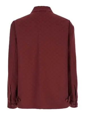 Gucci Bordeaux Jacket With All-over Gg Motif In Cotton Blend - Multicolor