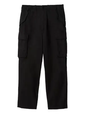 Burberry Cotton Twill Cargo Trousers - Black