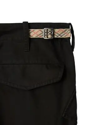Burberry Cotton Twill Cargo Trousers - Black