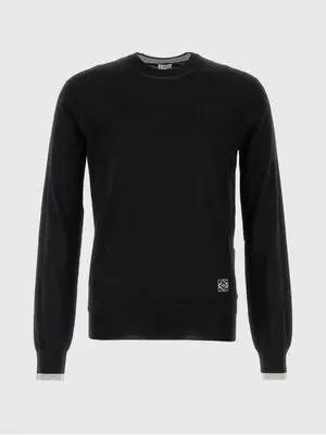 Loewe Crewneck Sweater In Pure Wool With Contrasting Anagram Monogram