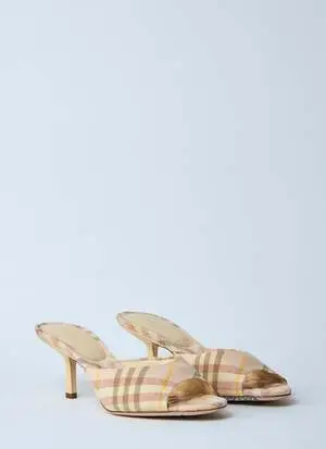 Burberry Check Heeled Mules