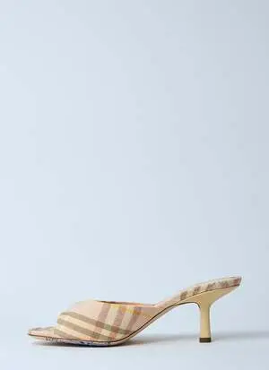Burberry Check Heeled Mules