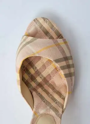 Burberry Check Heeled Mules